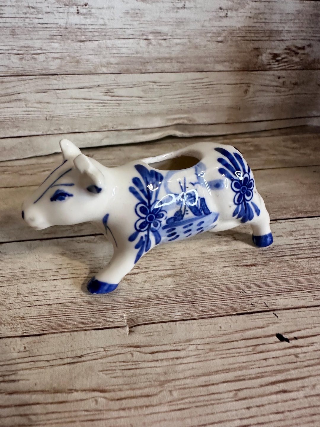 Delft Blue & White COW TOOTHPICK Holder - Vintage - Etsy