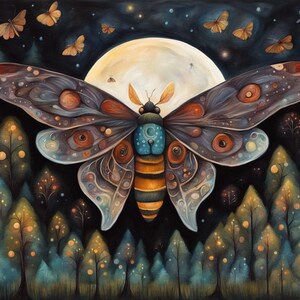 Moonlit Moth Decoupage Tissue Paper - Etsy