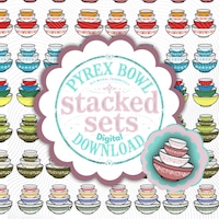 Pyrex Art File (.svg) Primary Mixing Bowls, for Cricut/silhouette and ...