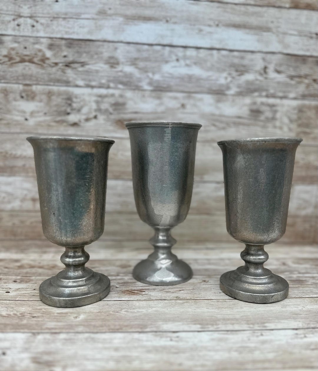 Three of RWP Pewter Goblets Ren Fest Faire Medieval Tavern Cosplay Mead ...