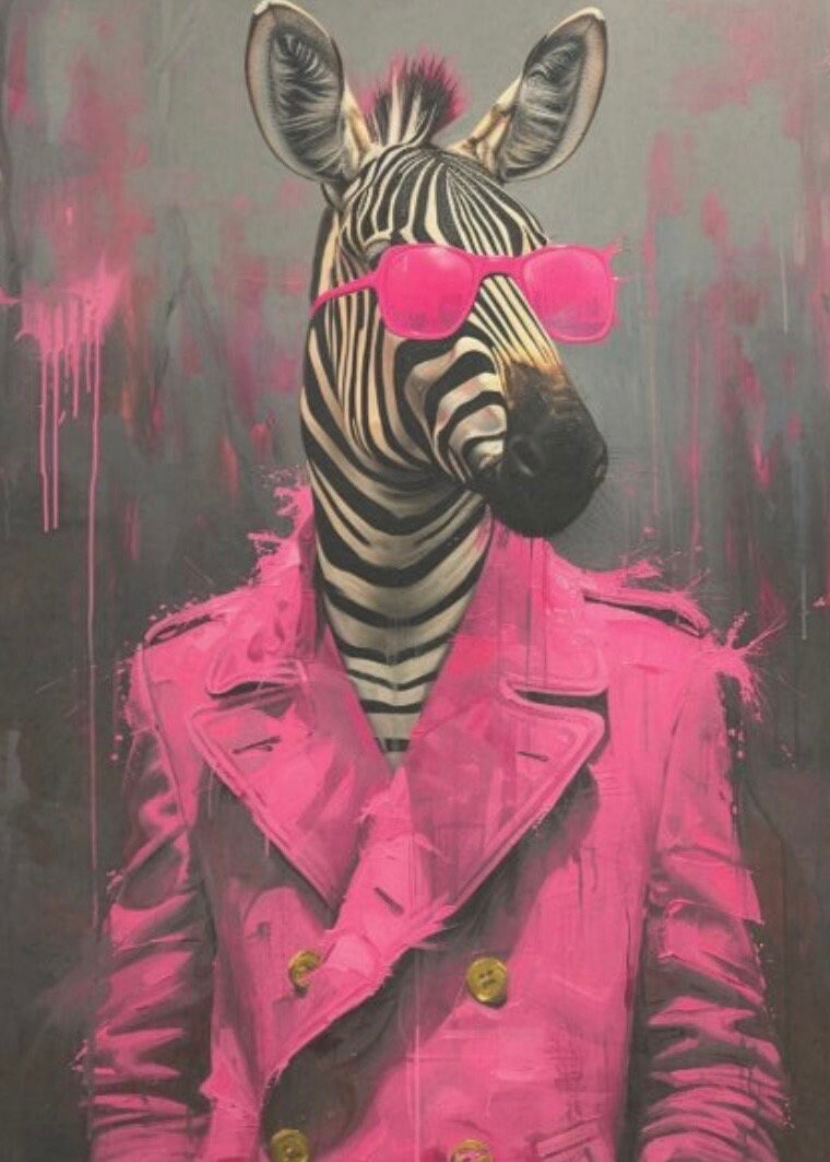 Zebra in Glasses, Cool Style Decoupage Tissue Paper - Etsy