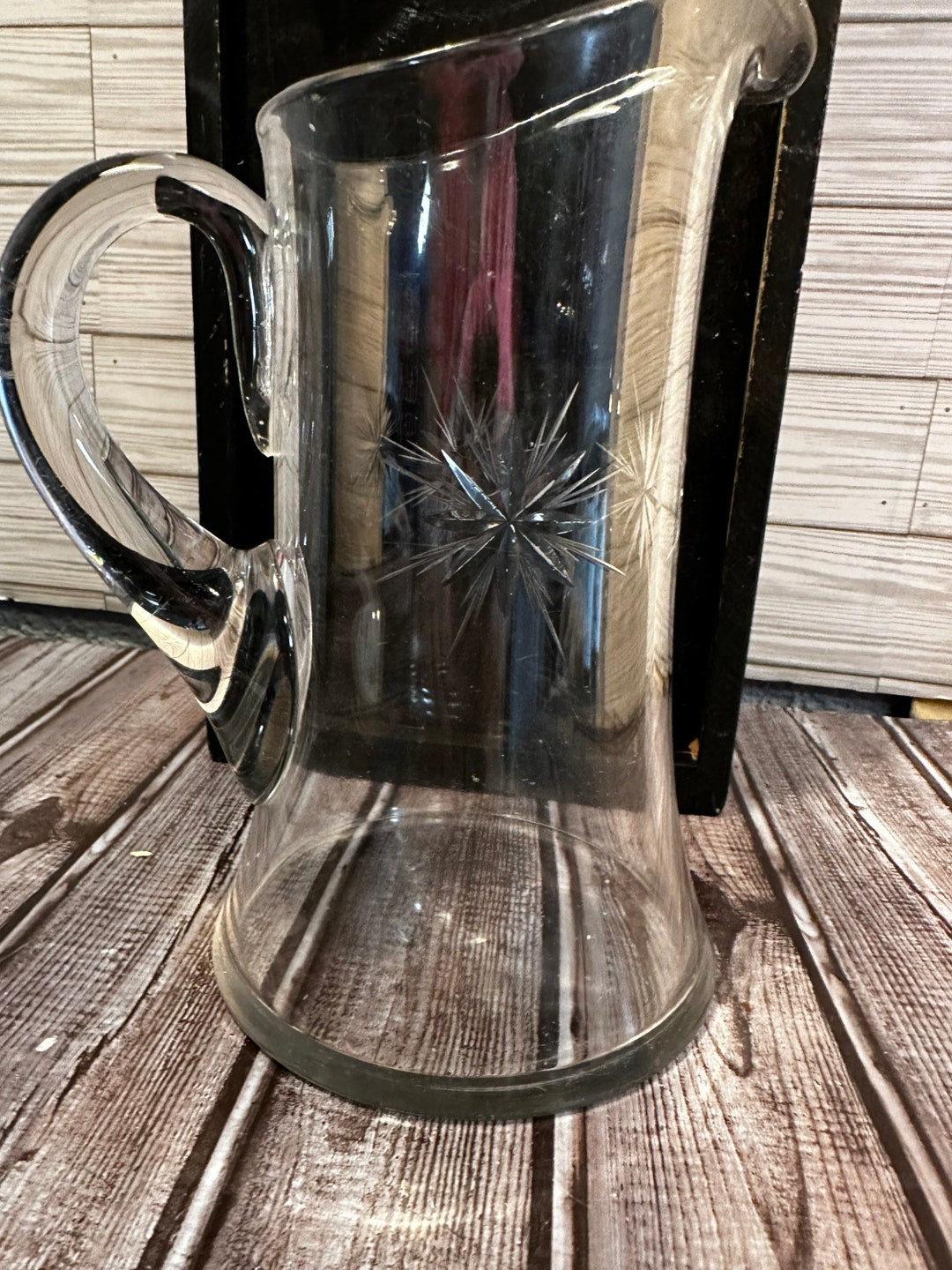 Vintage-crystal Cut Starburst Glass Pitcher 1.5 Qts - Etsy