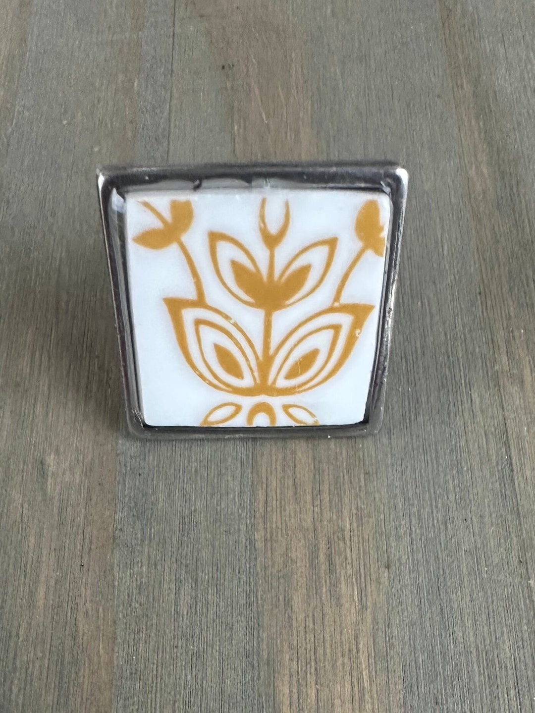 Butterfly Gold Corelle Ring - Upcycled 1970s Plate Jewelry - Etsy