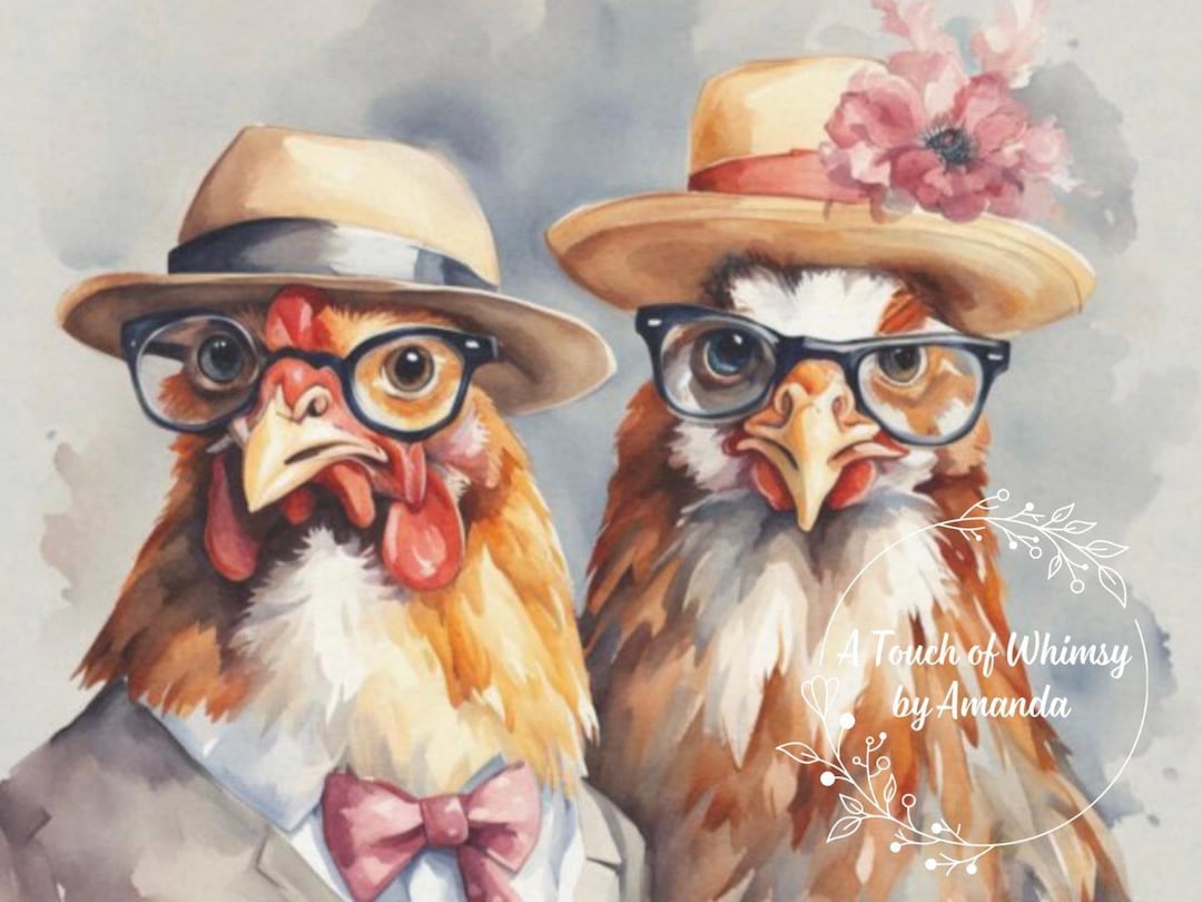 Chicken Decoupage Paper,whimsical Animal A4 Rice Paper - Etsy