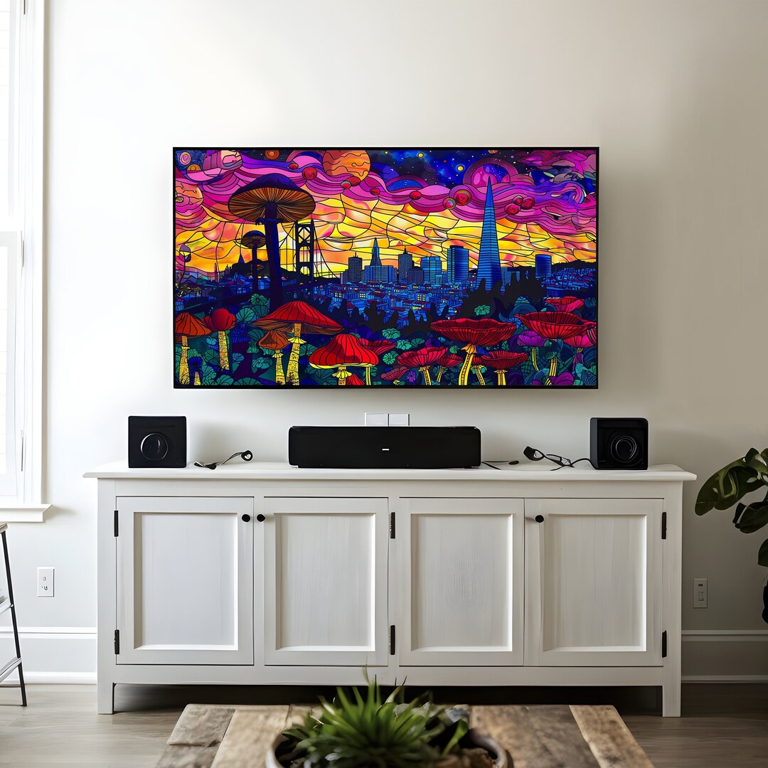 Stained Glass Mushroom, Wall Art Stained, Digital Download 8k, Stained ...