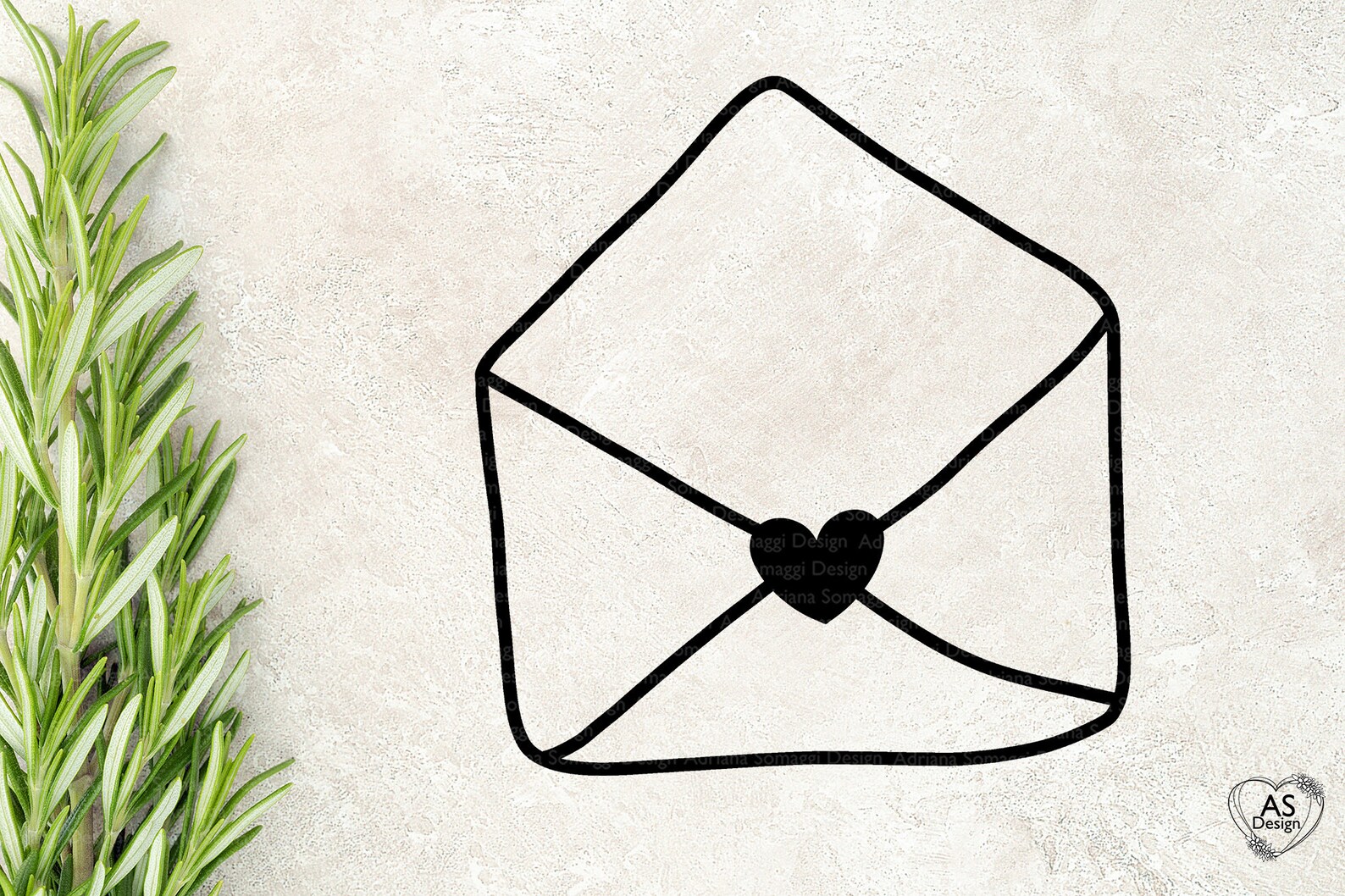 Hand Drawn Heart Envelope SVG Cute Envelope Cutting File | Etsy