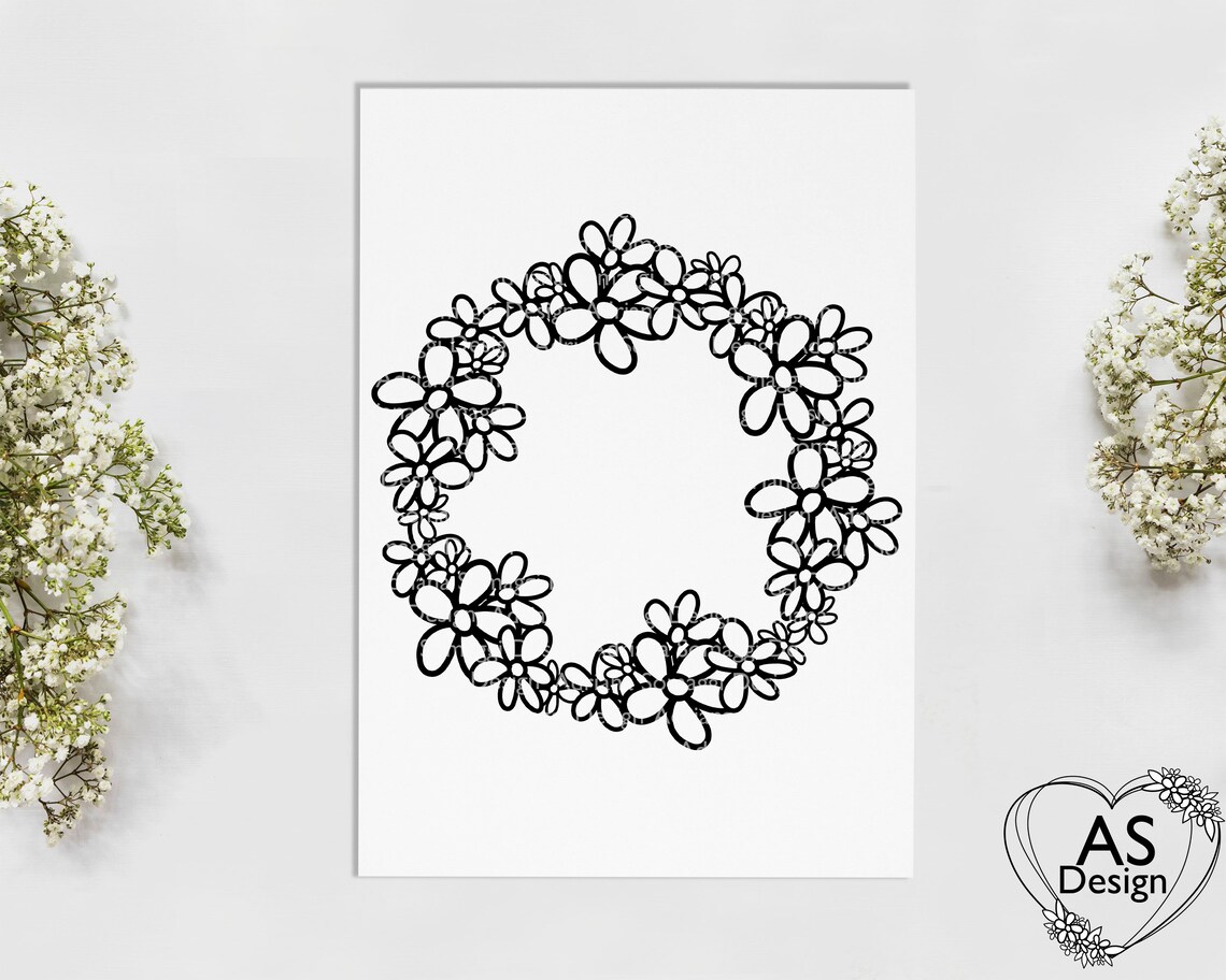 Daisy Circle SVG Bundle Floral Clipart Cutting File Flower - Etsy