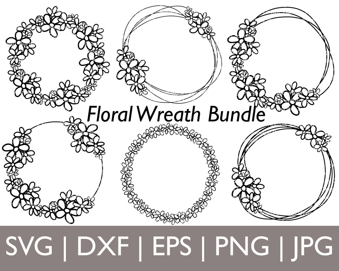 Daisy Circle SVG Bundle Floral Clipart Cutting File Flower - Etsy