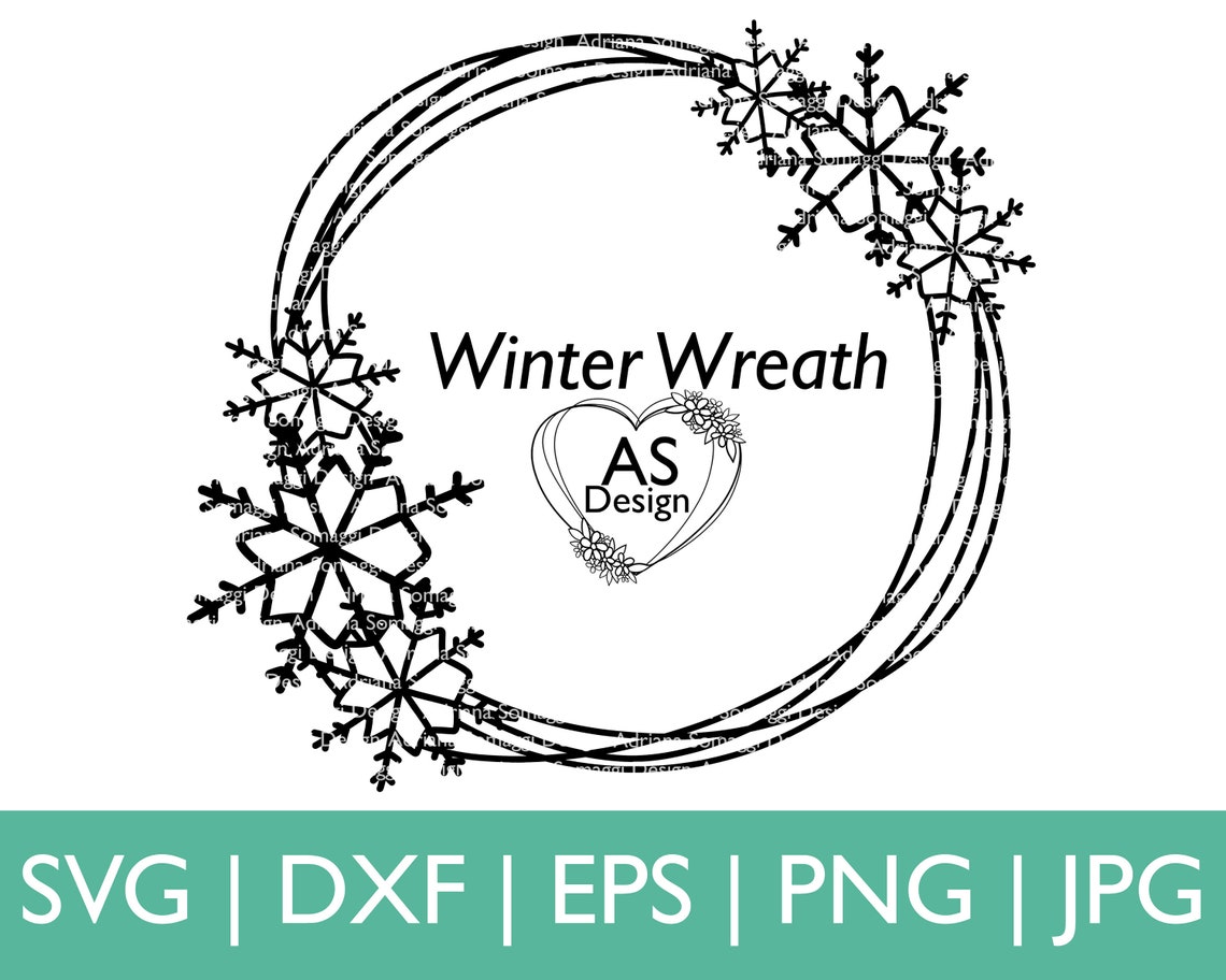 Snowflake SVG Frame Clipart Hand Drawn Winter Wedding SVG - Etsy