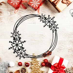Snowflake SVG Frame Clipart Hand Drawn Winter Wedding SVG - Etsy
