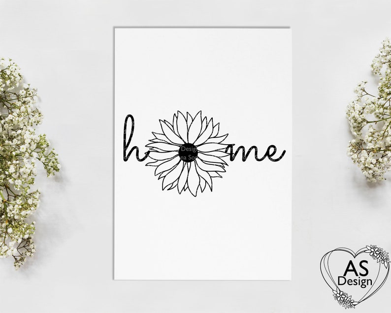 Cute and Simple Home SVG Sunflower SVG Cutting File - Etsy