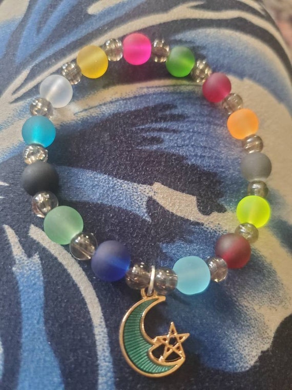 Cresent moon moon beads colorful vibes | Etsy