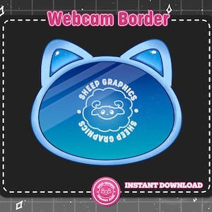 Cute Cat Cam Overlay / Camborder / Twitch Livestream Overlay / Blue Cat ...
