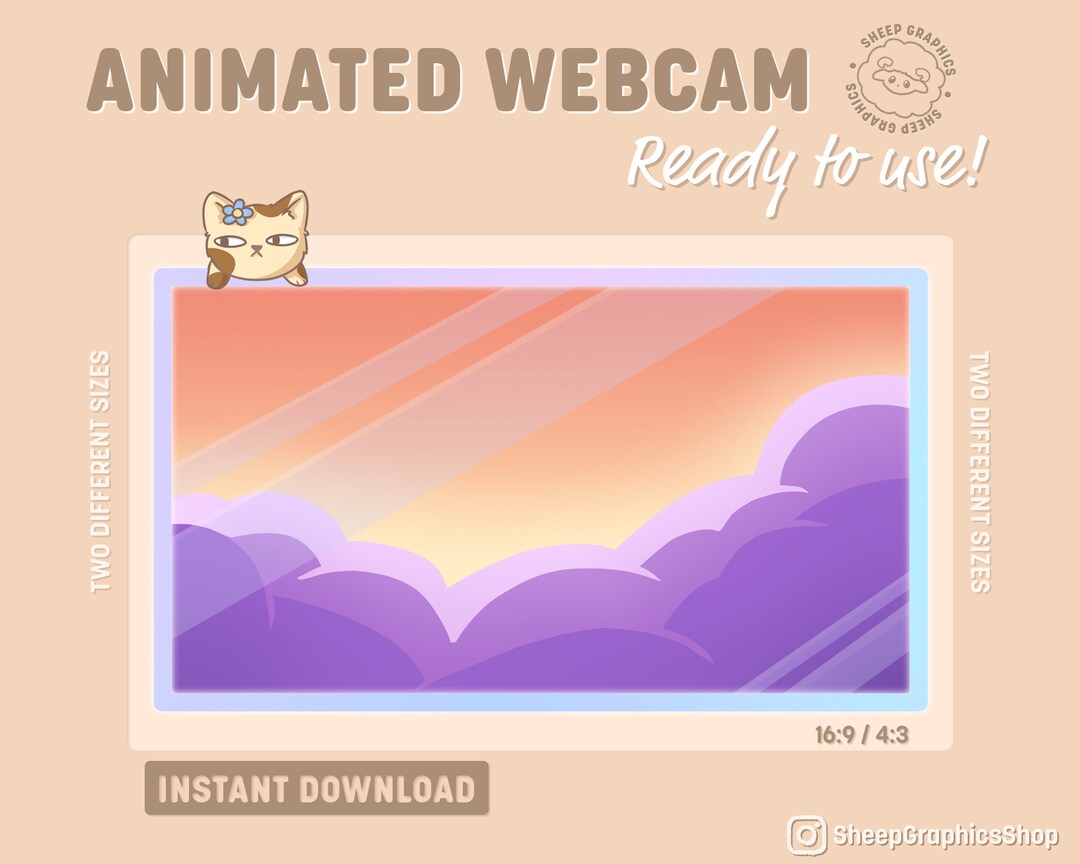 Animated Webcam Overlay / Grumpy Cat / Cute Cam Border Frame / Stream ...