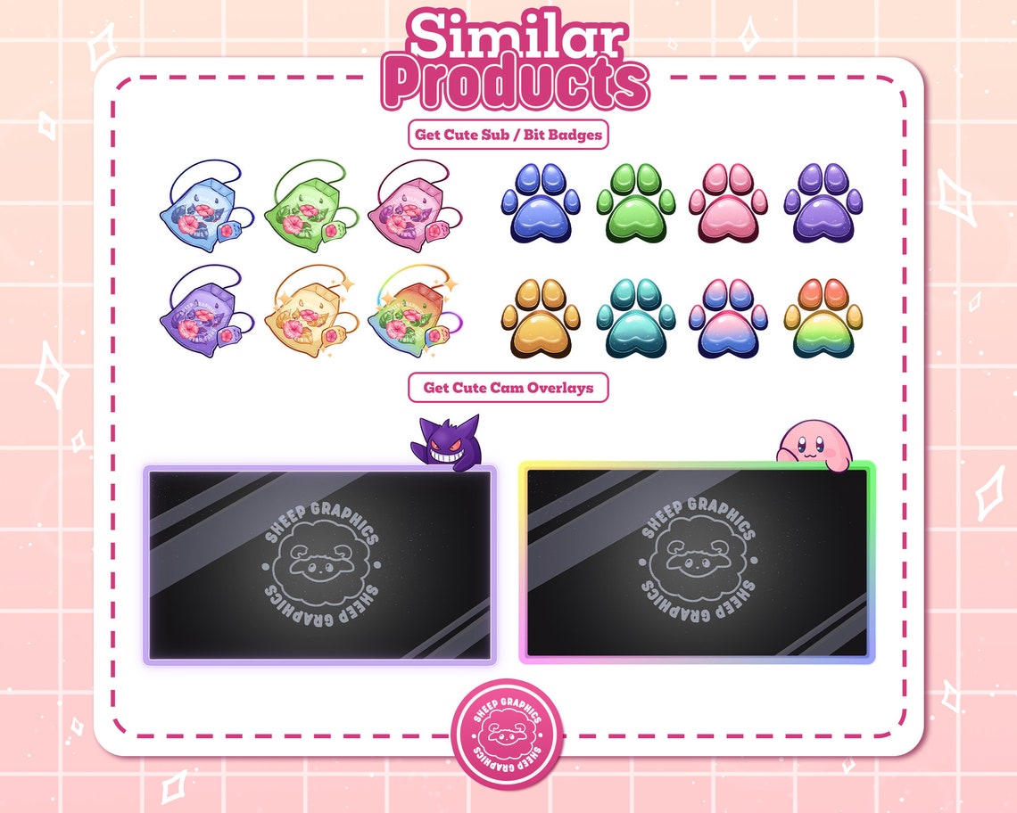 Cute Cat Cam Overlay / Camborder / Twitch Livestream Overlay / - Etsy