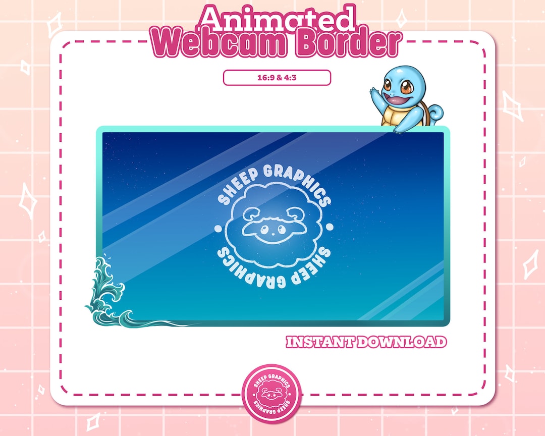 Cute Animated Squirtle Webcam Overlay / Bongo Squirtle / Cute Cam ...