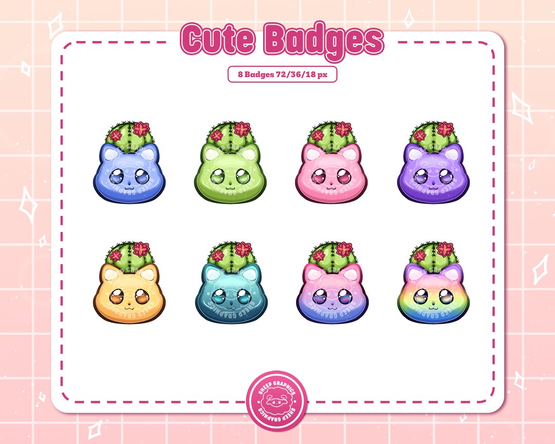 Cute Cat Sub Badges for Twitch / Youtube / Discord / Bit Badges ...