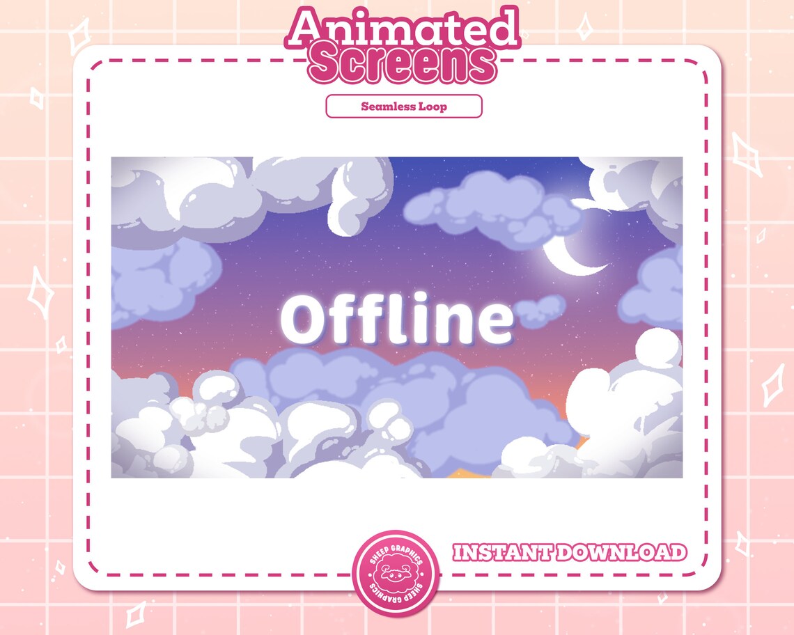 Animated Cozy Twitch Overlay / Cloud Twitch Overlay / Cozy - Etsy