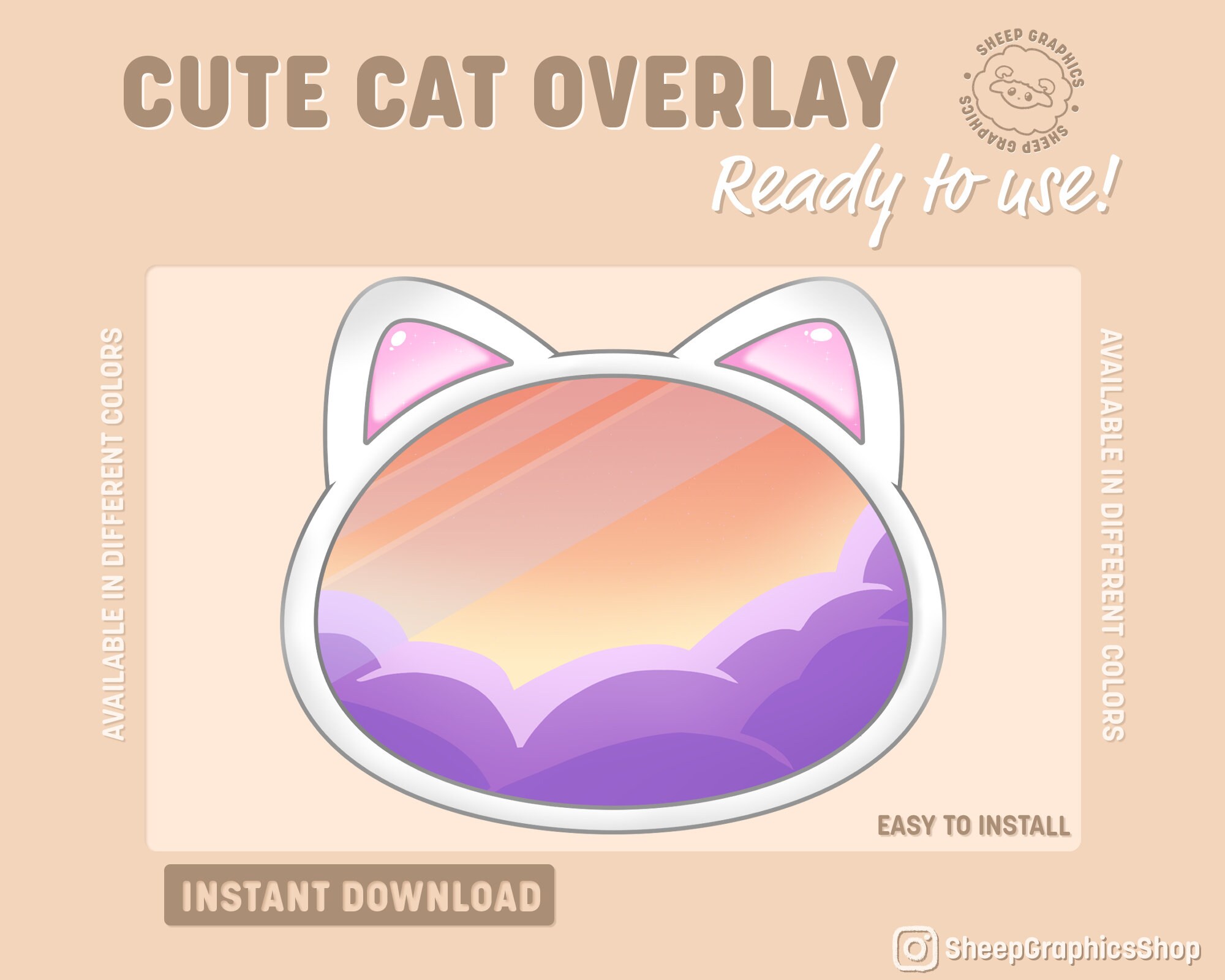 Cute Cat Cam Overlay / Camborder / Twitch Livestream Overlay / - Etsy