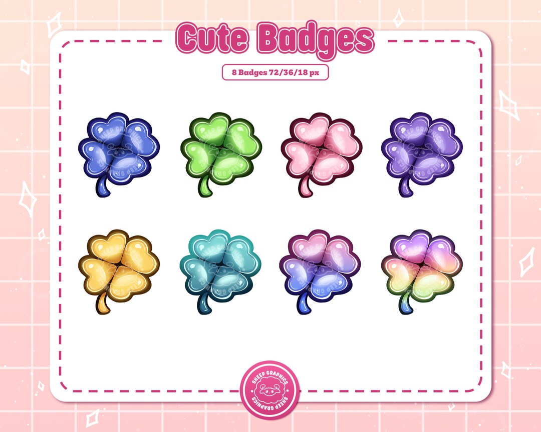 Cute Four-leaf Clover Sub Badges for Twitch / Youtube / Discord / Bit ...