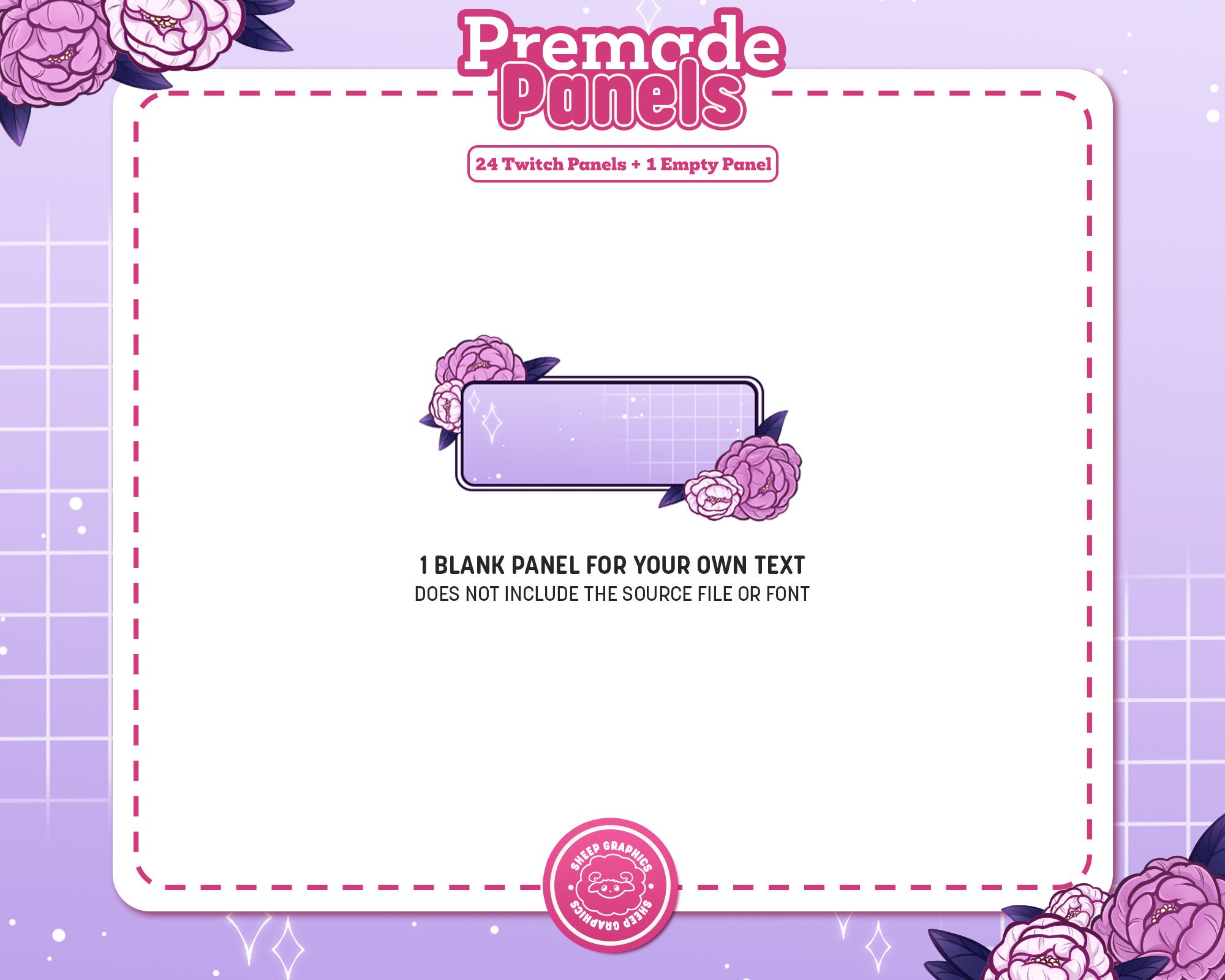 Pastel Flower Twitch Panels / Cute Premade Panels / Cute Panels ...