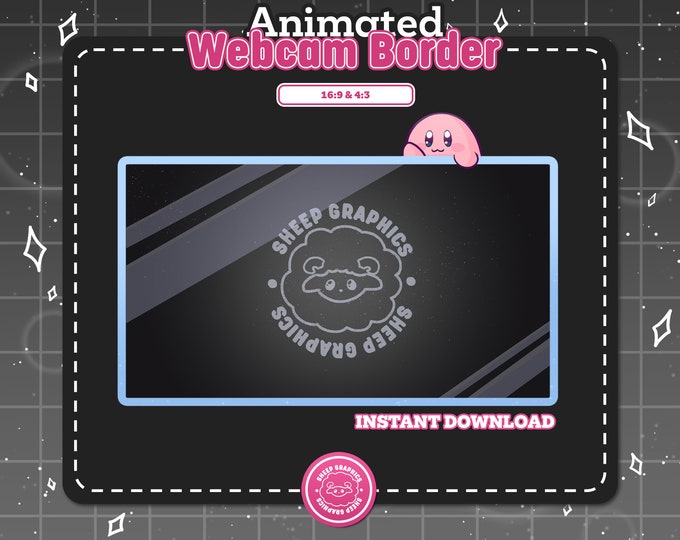 Cute Animated Webcam Overlay / Kawaii Kirby Overlay / Cute Cam Border ...