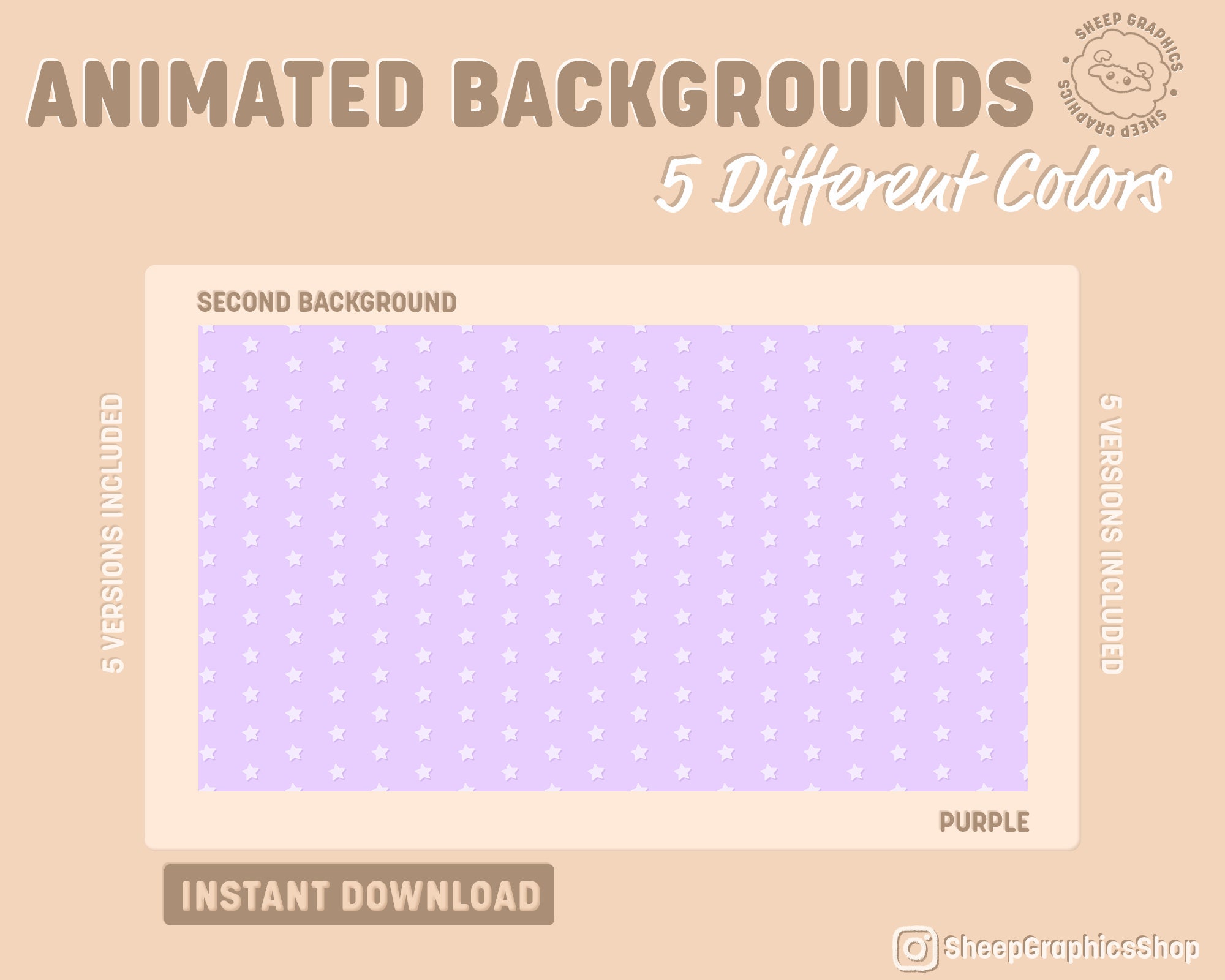 Animated Livestream Background, Pastel Starry Twitch Overlay, Custom ...