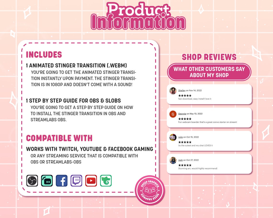 Cute Star Stinger Transition for Twitch / Star Transition / Star Twitch ...