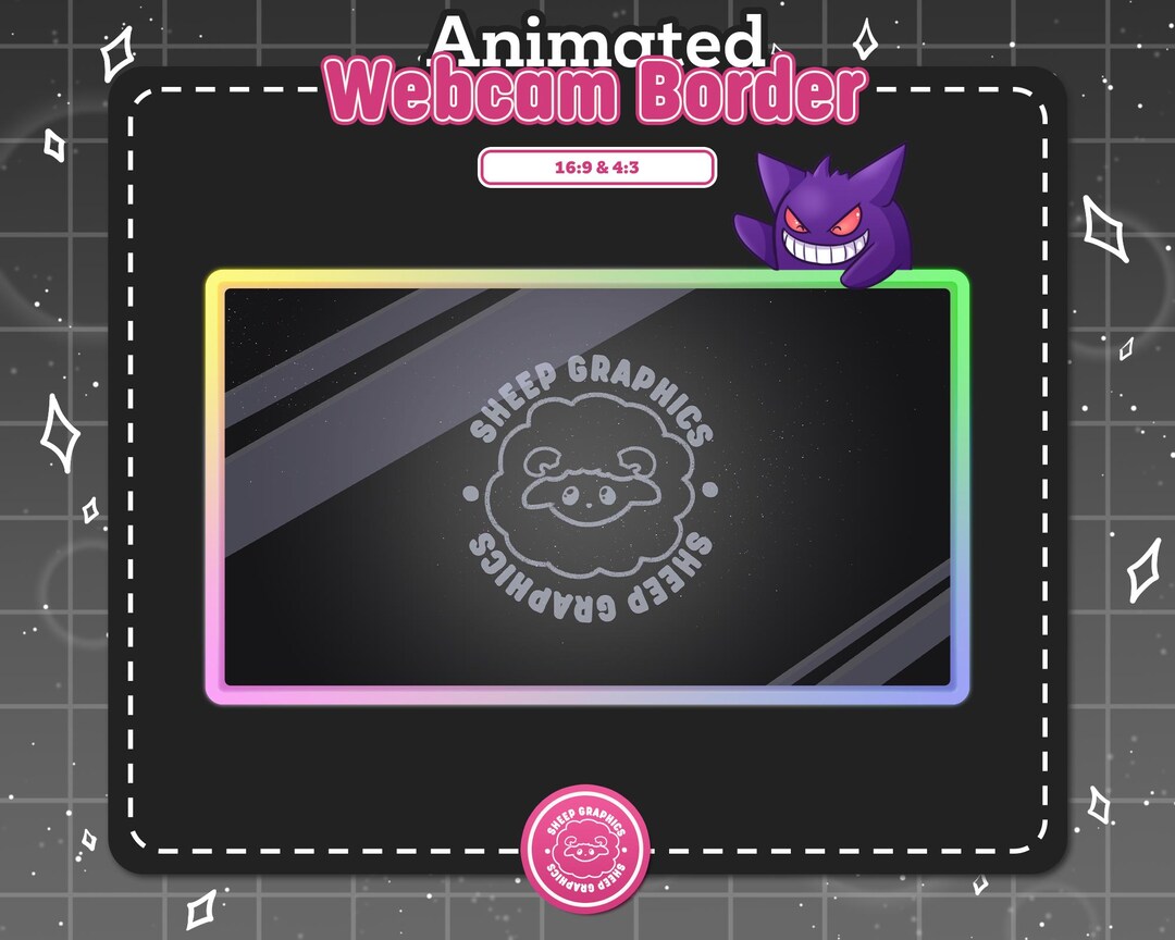 Cute Animated Webcam Overlay - Bongo Gengar - Pokémon Stream Graphics ...