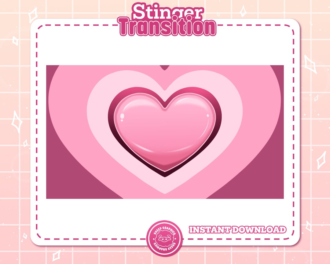 Pink Heart Stinger Transition for Twitch / OBS Stinger Transition ...