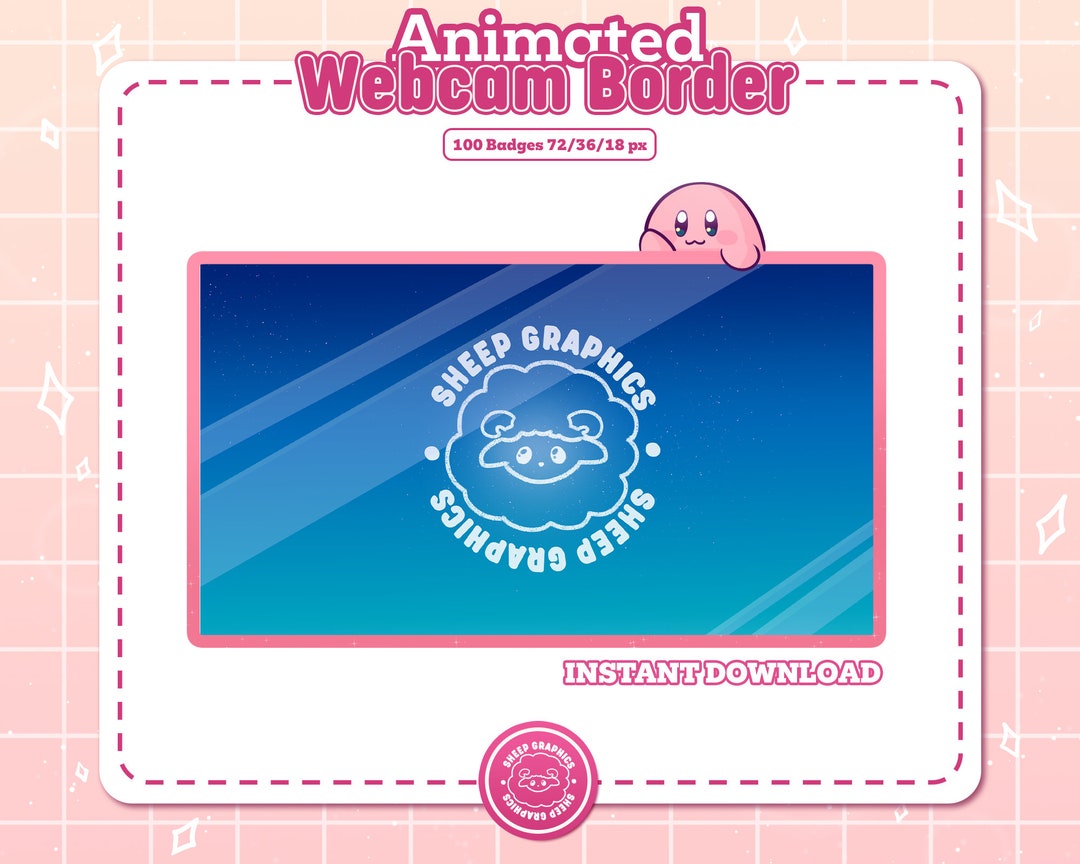 Cute Animated Webcam Overlay / Kawaii Kirby Overlay / Cute Cam Border ...