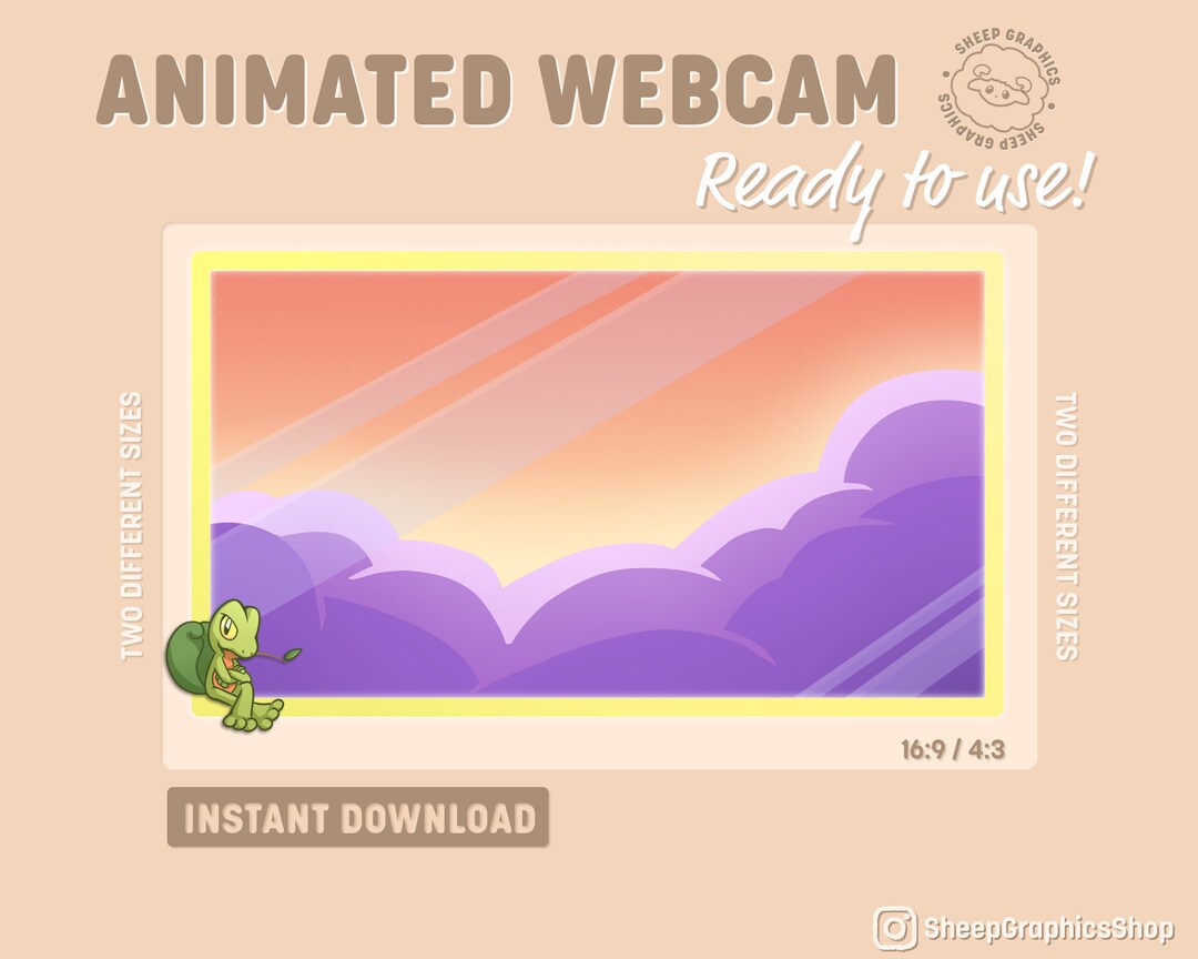 Cute Animated Webcam Overlay / Treecko / Cute Cam Border Frame / Stream ...