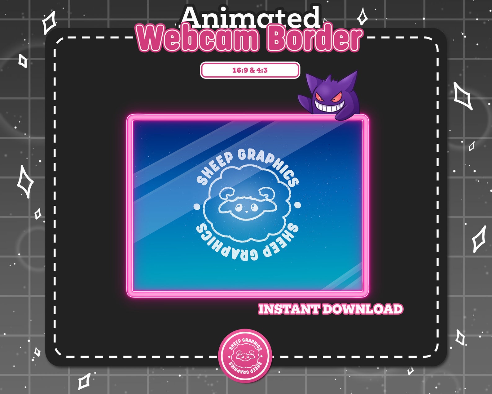 Cute Animated Webcam Overlay Bongo Gengar Pokémon Stream - Etsy Canada