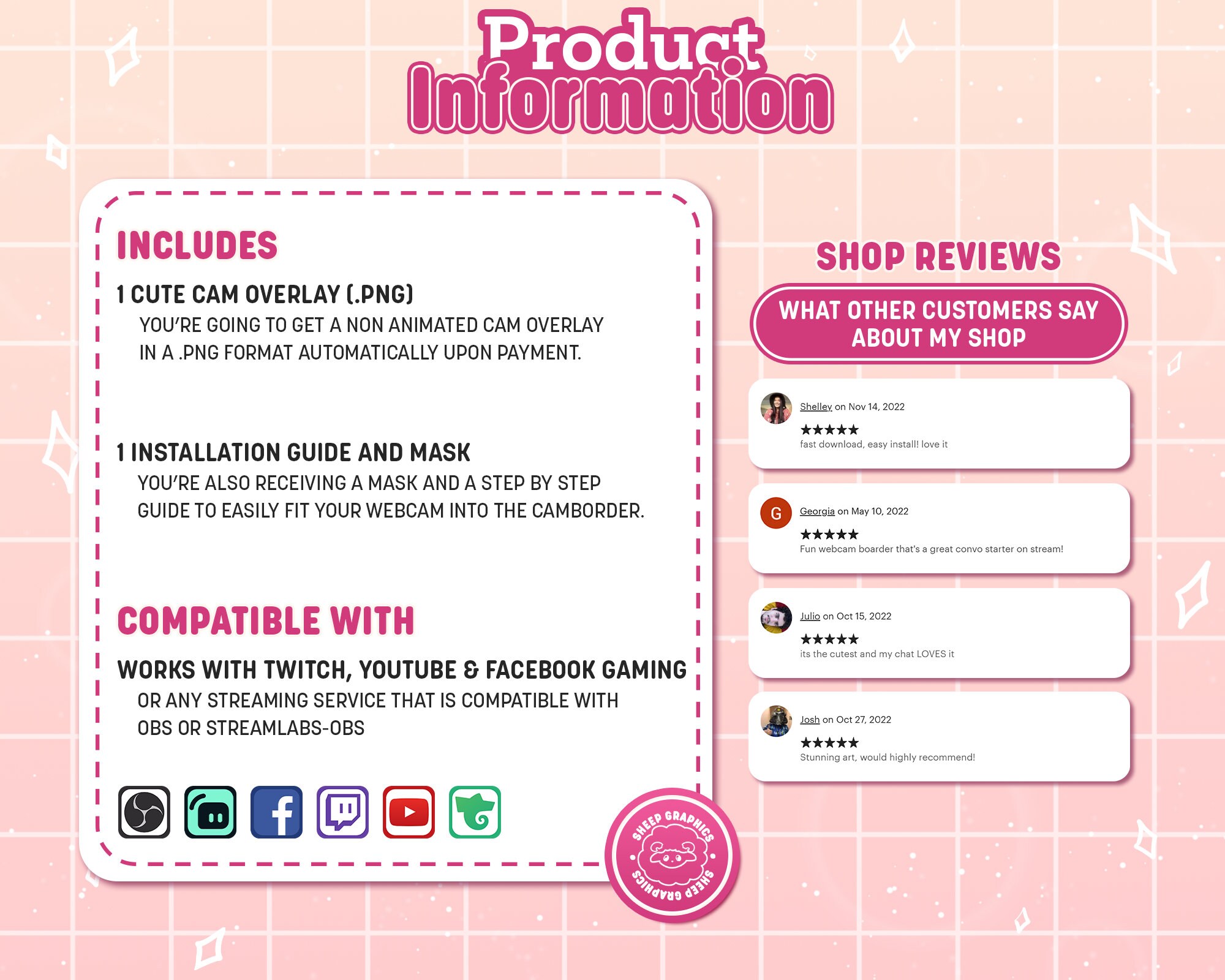 Cute Cat Webcam Overlay, Twitch Cam Border (digital Download) - Etsy