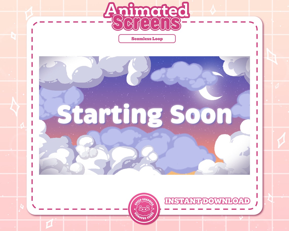 Animated Cozy Twitch Overlay / Cloud Twitch Overlay / Cozy - Etsy