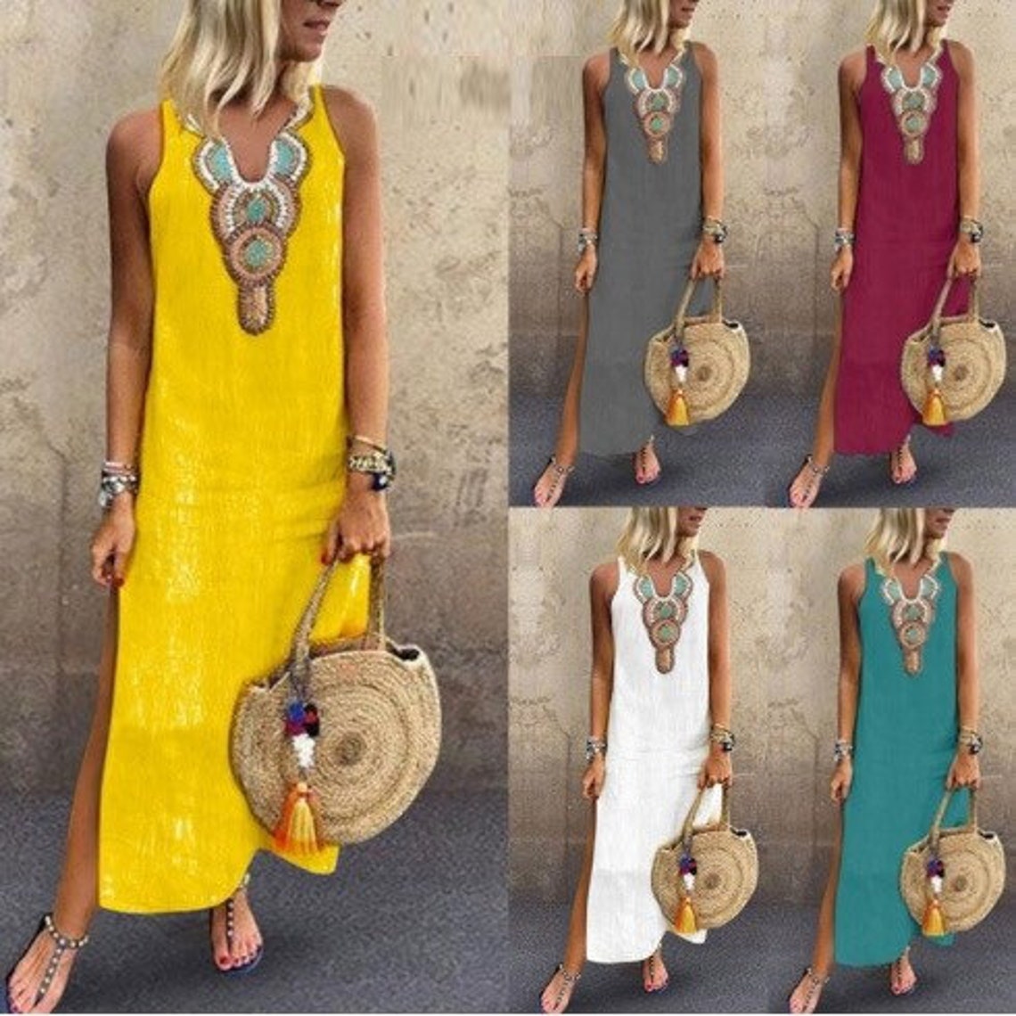 Boho Dress Plus Size Summer Dress For Women Bohemian Dress Etsy
