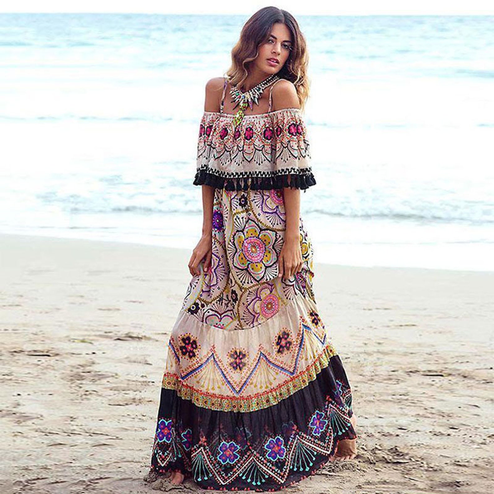 Boho Dress Plus Size Summer Dress For Women Bohemian Dress Etsy