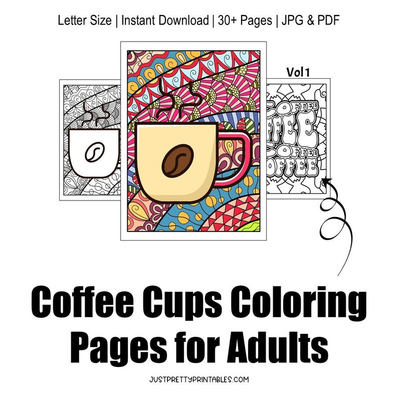 Cute Coffee Coloring Pages Vol 1 Coloring Pages Printable Coffee ...