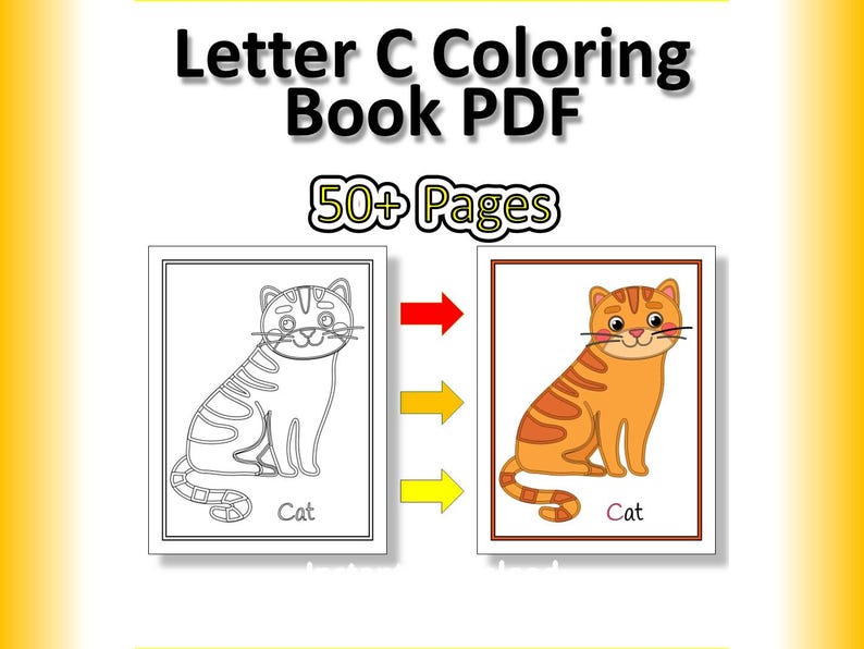 Letter C Coloring Pages: Preschool Alphabet Tracing, Activity Sheets ...