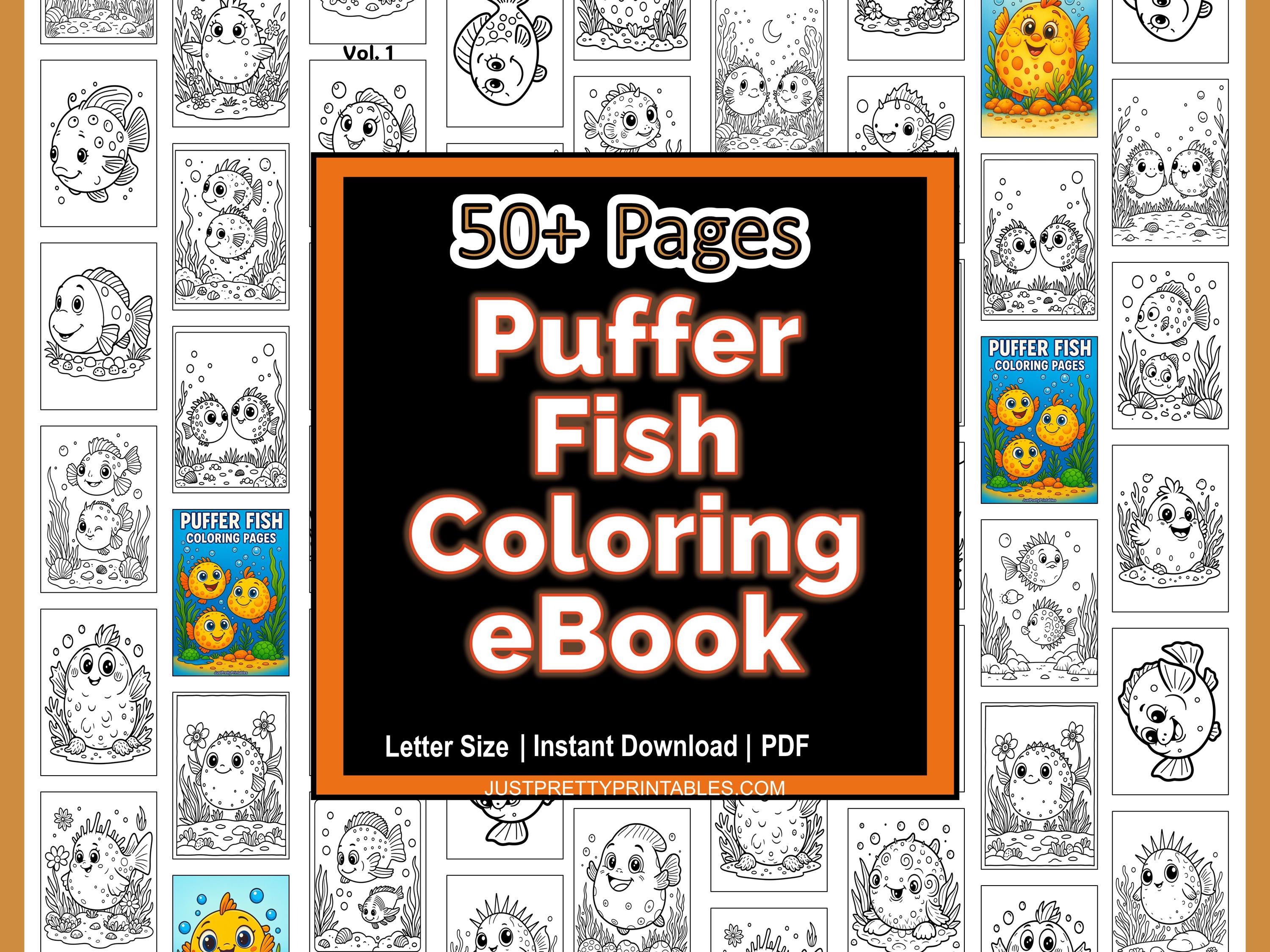 Pufferfish Coloring Book Printable – Adorable Sea Creatures for Kids ...