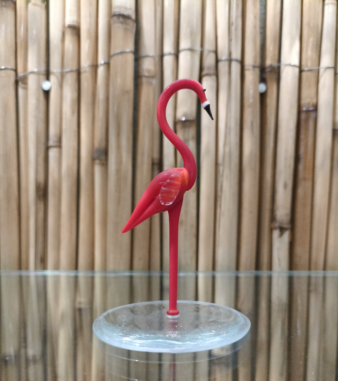 Murano Glass Flamingo Handmade Sculpture, Flamingo Glass, Figurine for ...