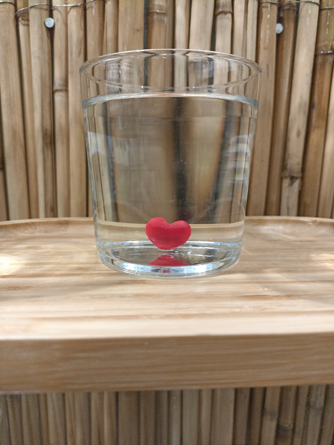 Drinking Glass Cute Red Heart, Water Glass, Water Cup, Handmade Red ...