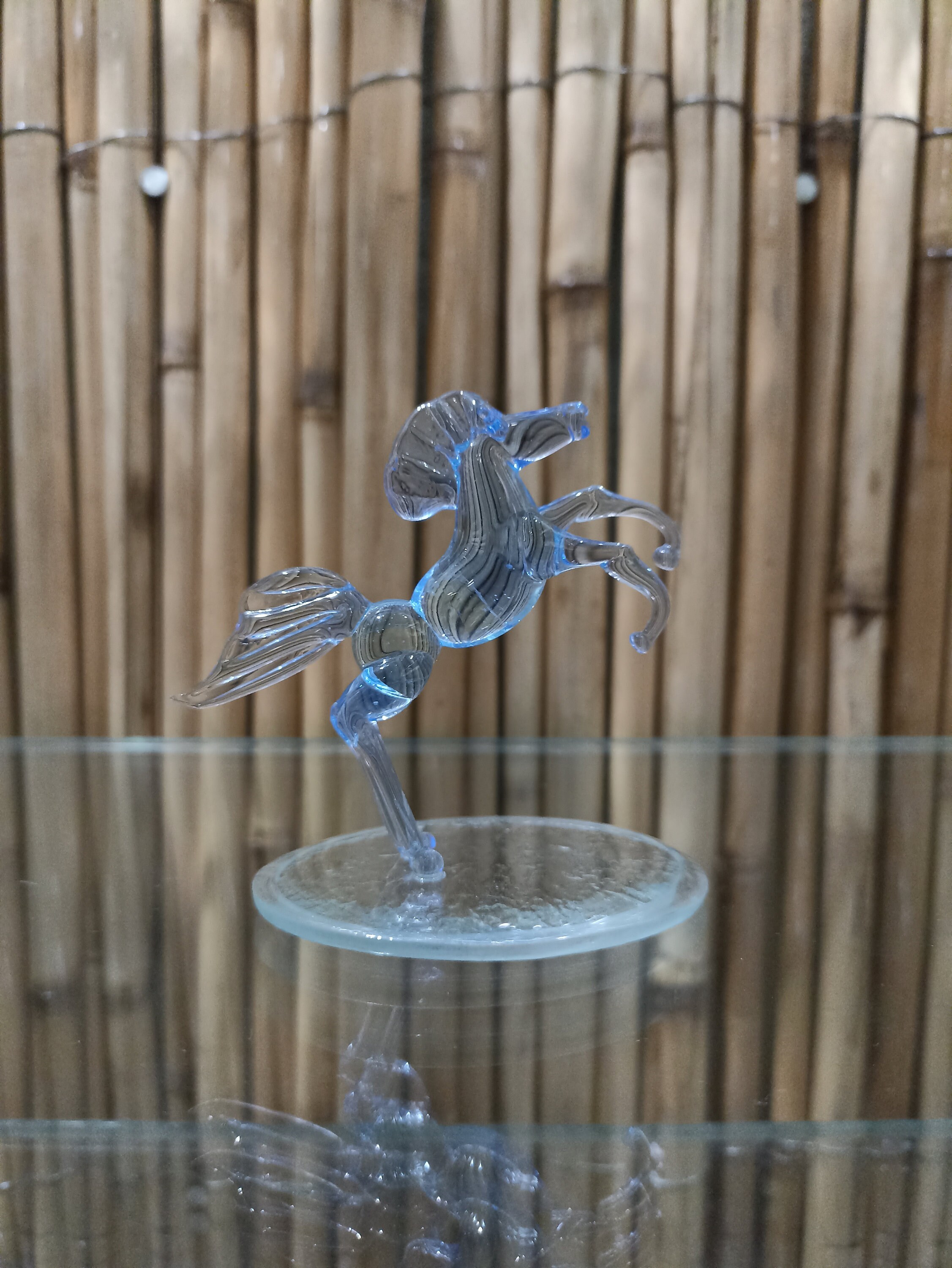 Tiny Horse Glass Figurine, Glass Horse, Glass Horse Ornament, Prancing ...
