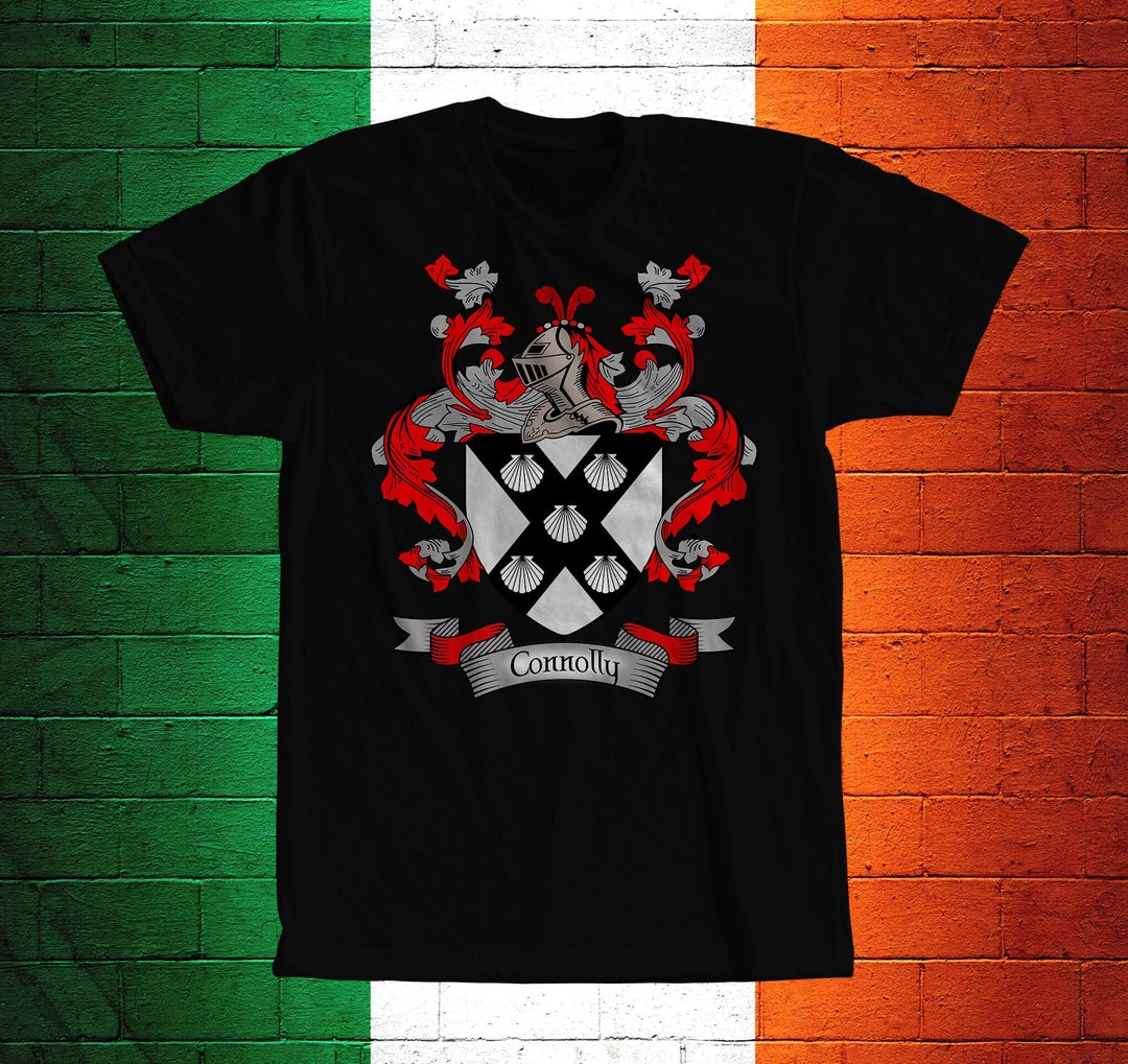 Connolly Family Crest T- Shirt, Connolly Coat of Arms, Connolly Shirt ...