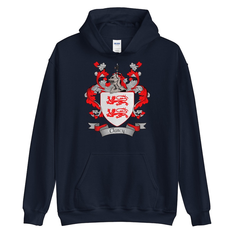 Clancy Coat of Arms - Clancy Family Crest Hoodie Sweatshirt - Etsy
