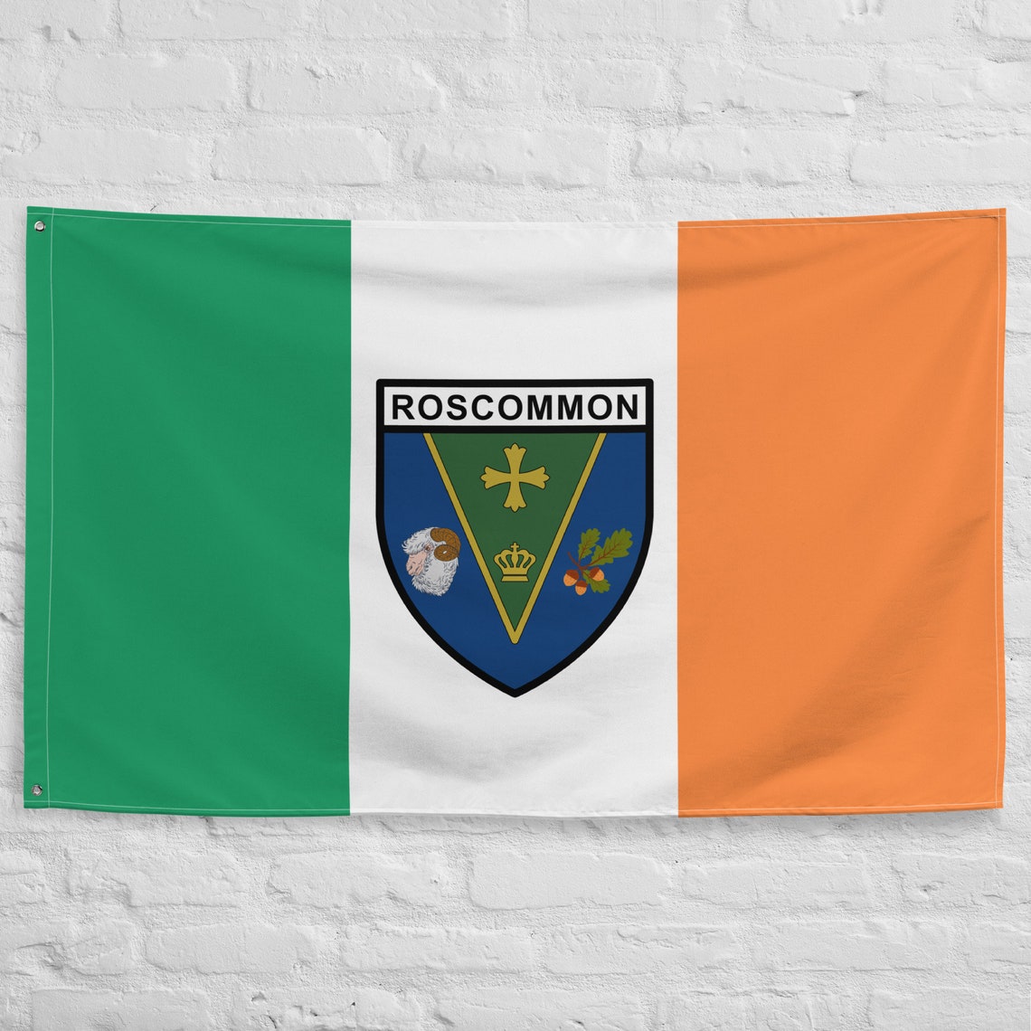 Roscommon County Coat of Arms Ireland Flag Roscommon Crest Flag Ireland ...