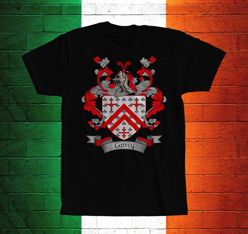 Garvey Family Crest T Shirt, Garvey Coat of Arms, Garvey Shirt, Garvey ...