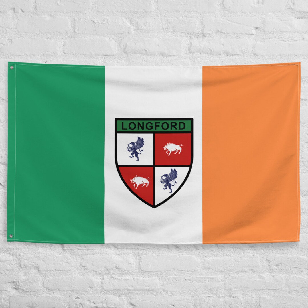 Longford County Coat of Arms Ireland Flag | Longford Crest Flag ...
