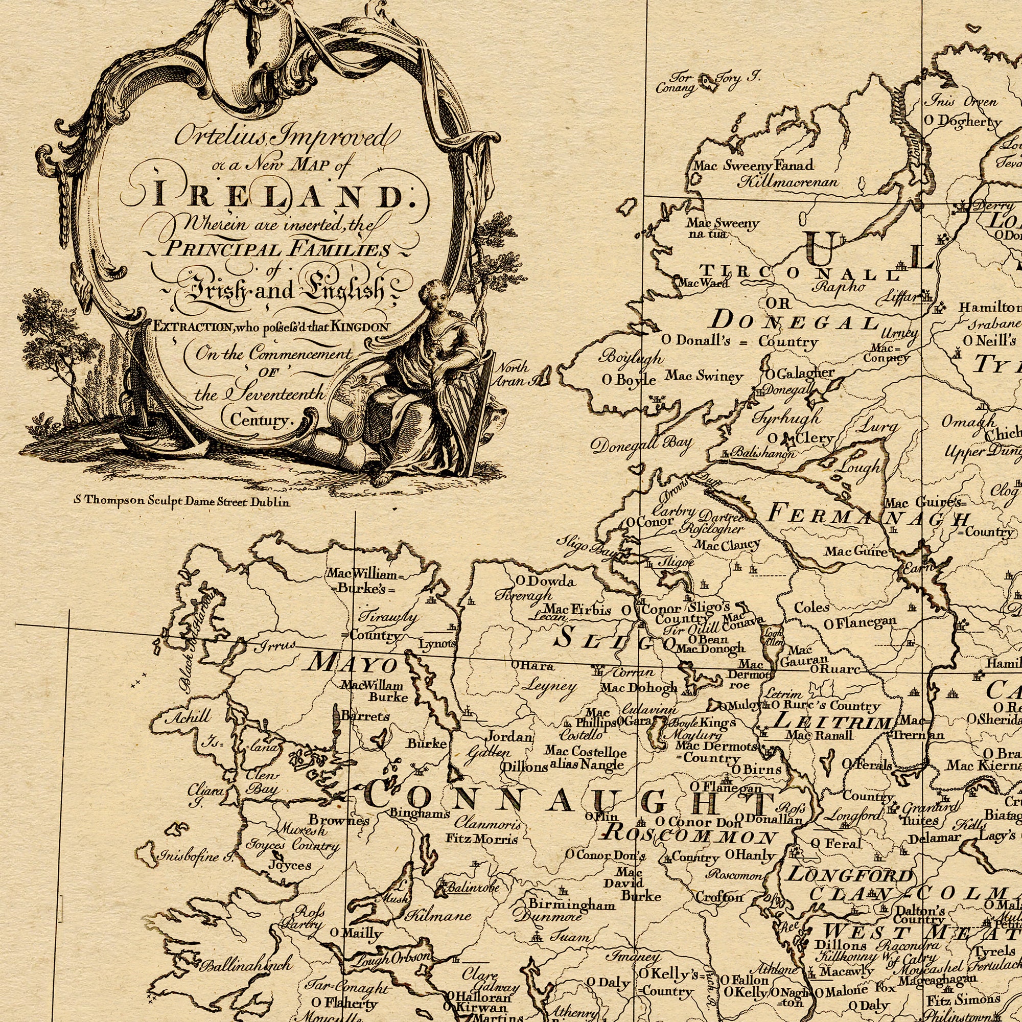 Irish Surname Map 1795 | Vintage Irish Maps | Antique Irish Family ...