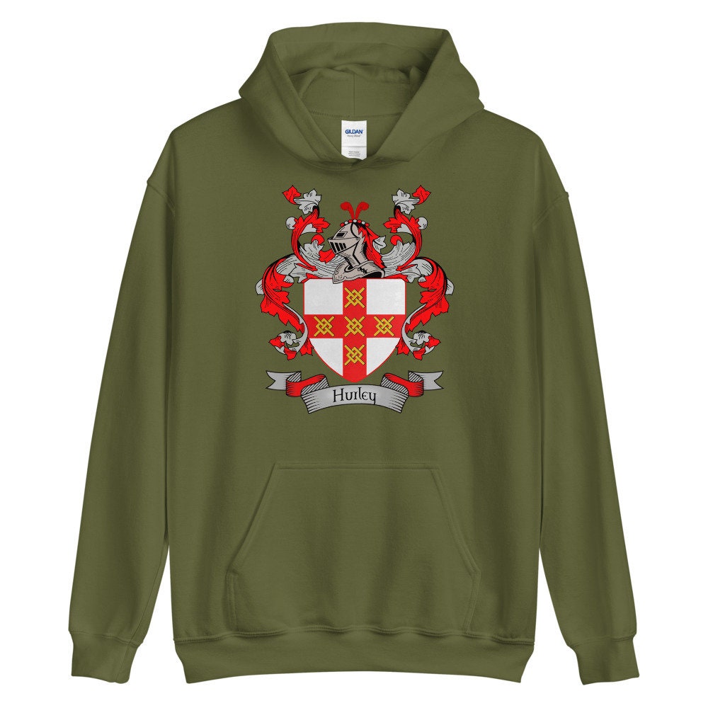 Hurley Coat of Arms Hurley Family Crest Hoodie Sweatshirt - Etsy